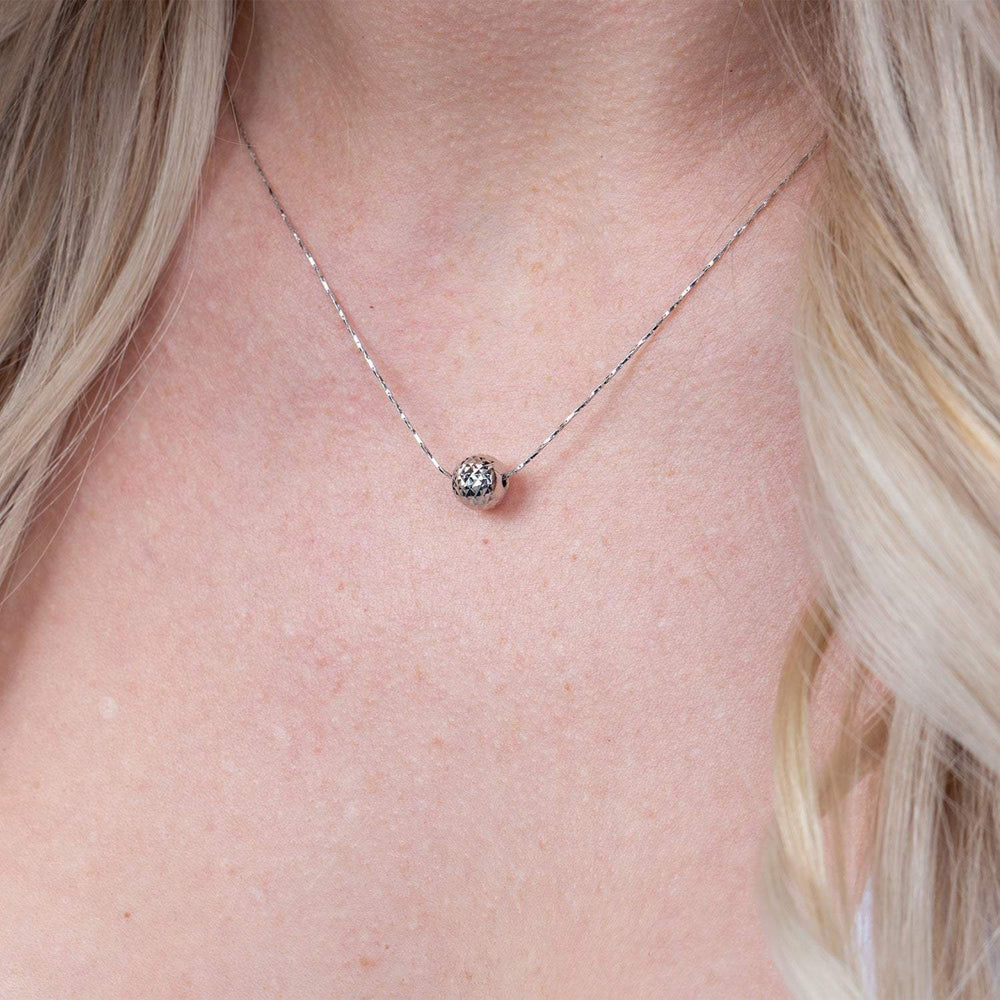 Diamond-Cut Single Ball Necklace | Roma Designer Jewelry