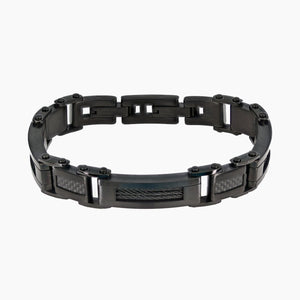 Italgem Black Stainless Steel Classico Cable Men's Bracelet | Roma ...