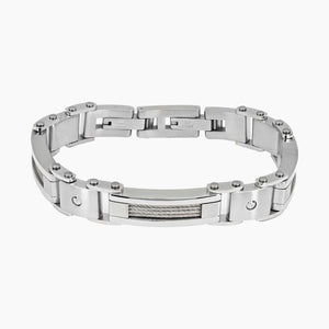 Italgem Stainless Steel Classico Cable Men's Bracelet | Roma Designer ...